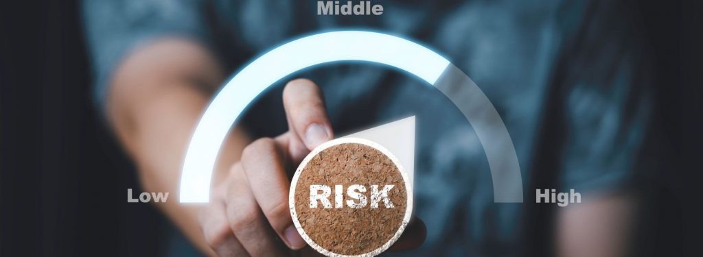 hand-holding-turning-risk-know-from-low-middle-high-level-meter-scale ...